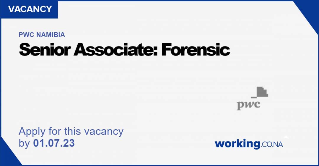 PWC Namibia: Senior Associate: Forensic, Windhoek - Working.co.na